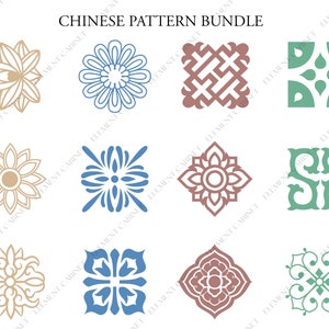 Chinese Symbols Element Bundle, Oriental Ornamental Elements ...
