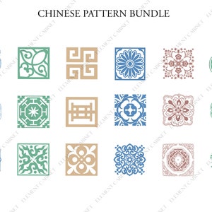 Chinese Symbols Element Bundle, Oriental Ornamental Elements ...