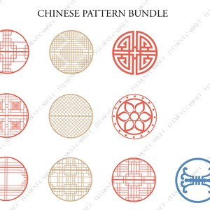 Chinese Symbols Element Bundle, Oriental Ornamental Elements ...