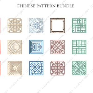 Chinese Symbols Element Bundle, Oriental Ornamental Elements ...