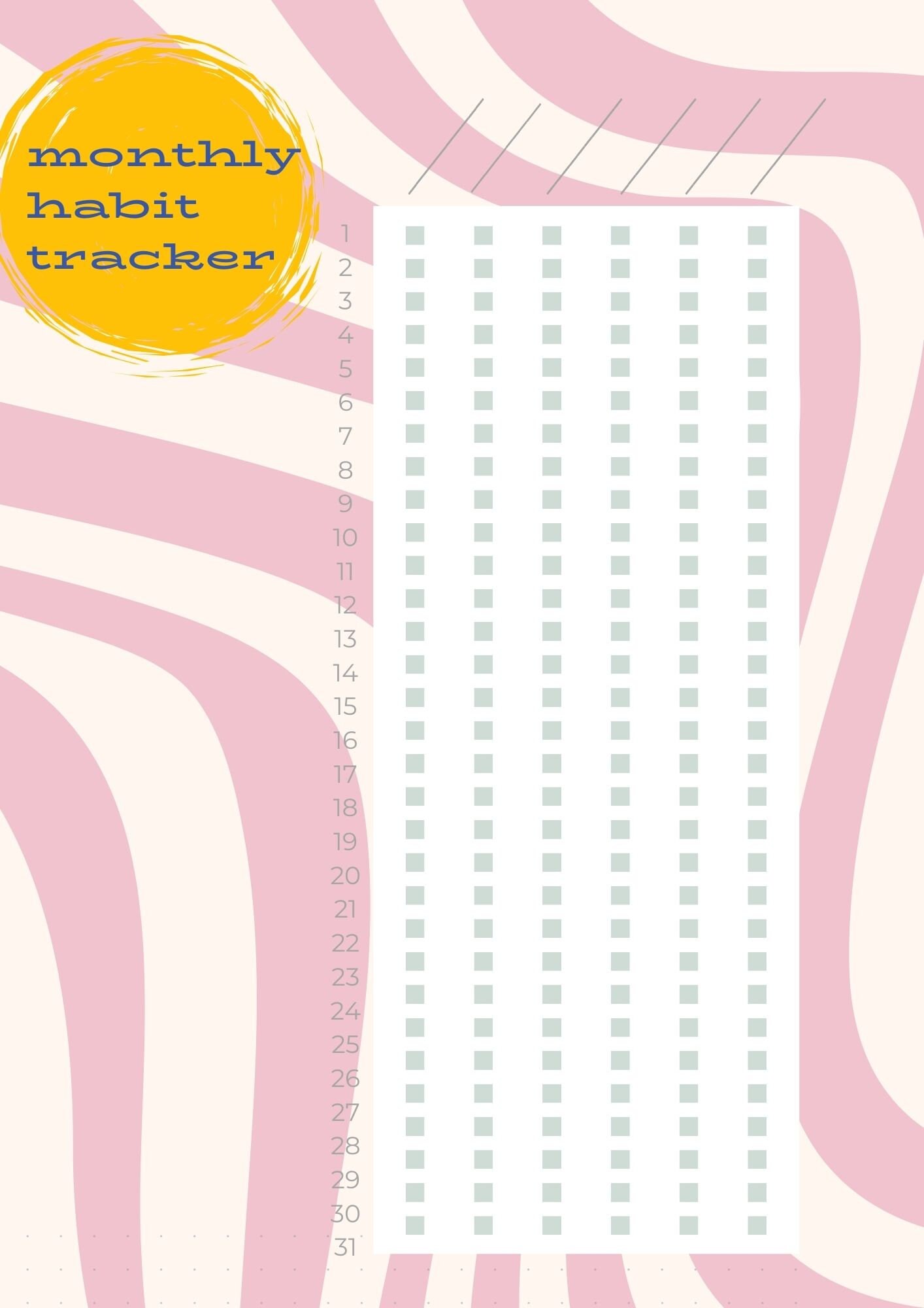 Monthly Habit Tracker Printable, Instant Download Vibrant Set of 3 for ...