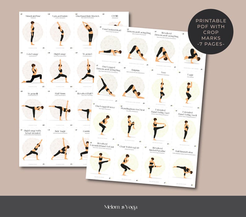 Yoga Pose Flashcards BUNDLE | 100 Cards | English & Sanskrit ...