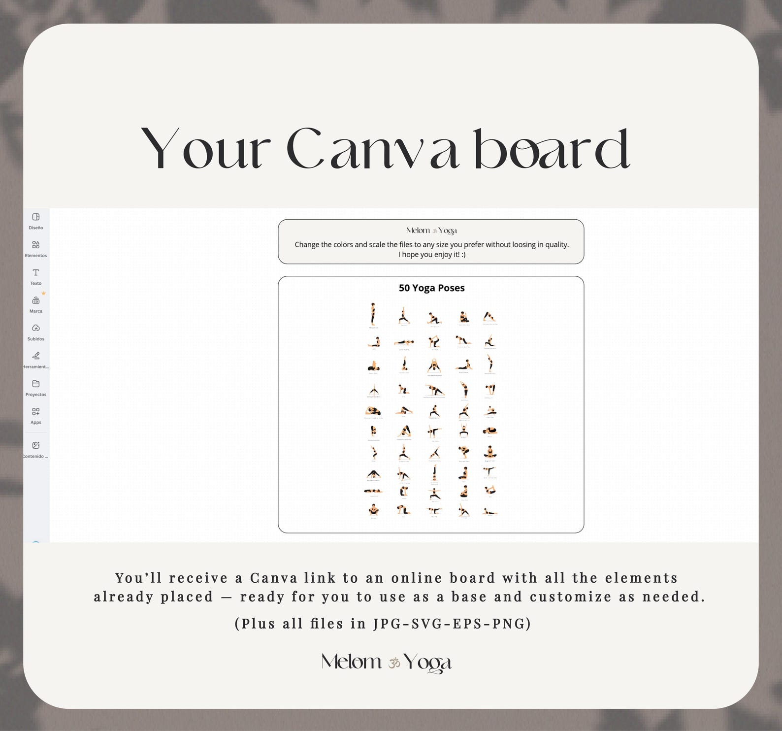 Canva Yoga Poses SVG: 50 Editable Vector Illustrations (digital ...