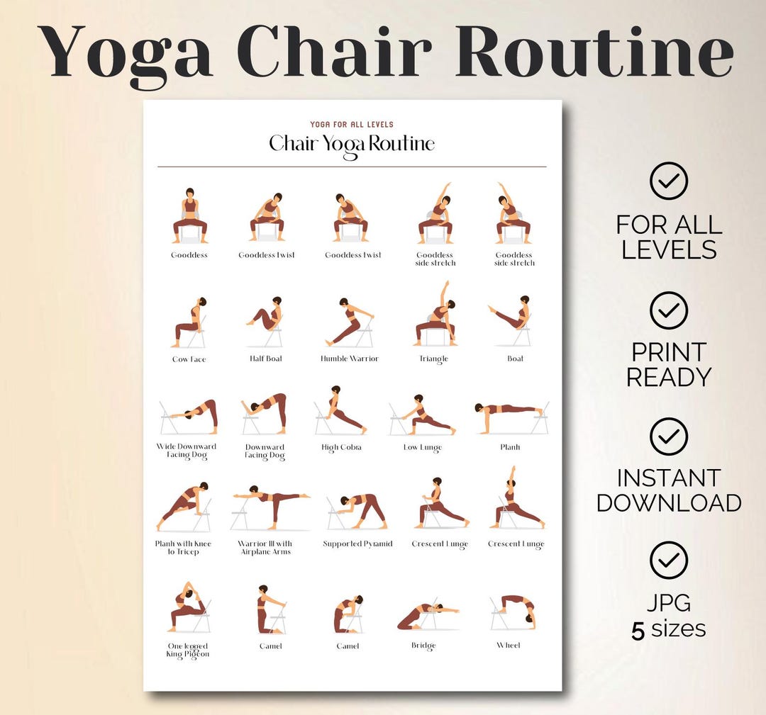 Chair Yoga Routine Poster: Seated Exercise Guide (digital Download) - Etsy