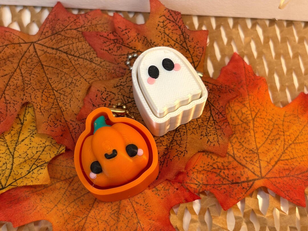 Halloween Fidget Clickers: Spooky Ghost and Sensory Pumpkin Keychain - Etsy