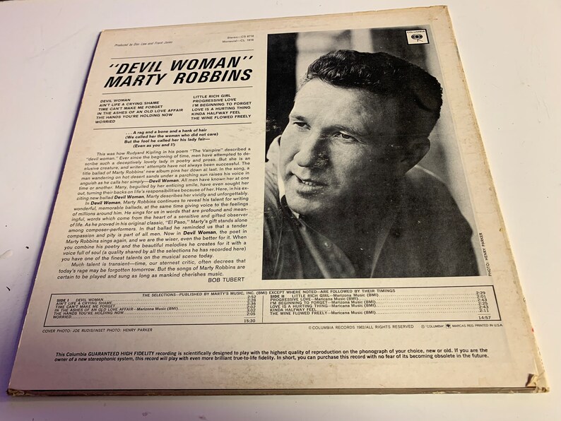 MARTY ROBBINS Devil Woman Album - Etsy