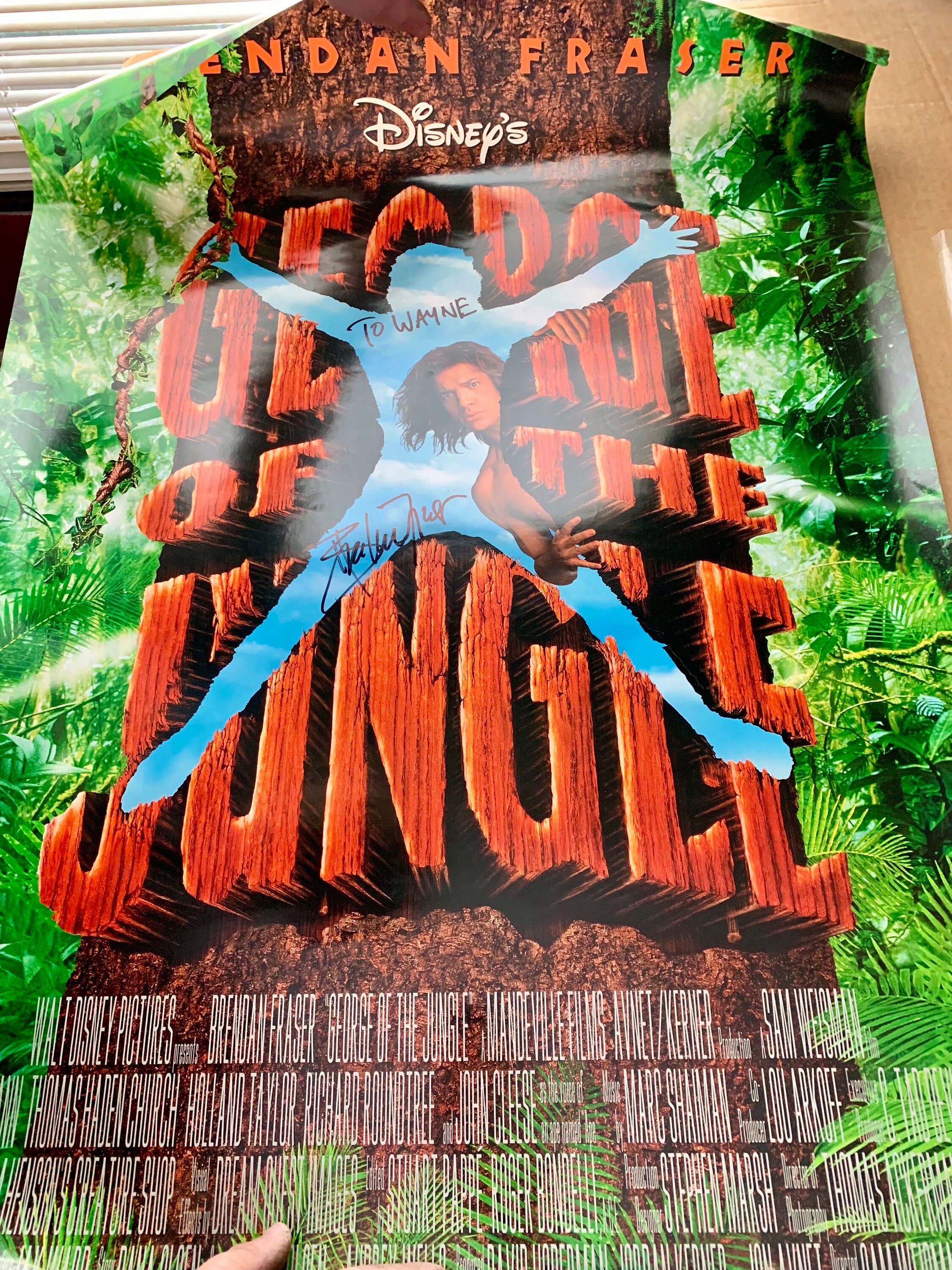 AUTOGRAPH George of the Jungle Movie Poster Signed by Brendan Fraser - Etsy