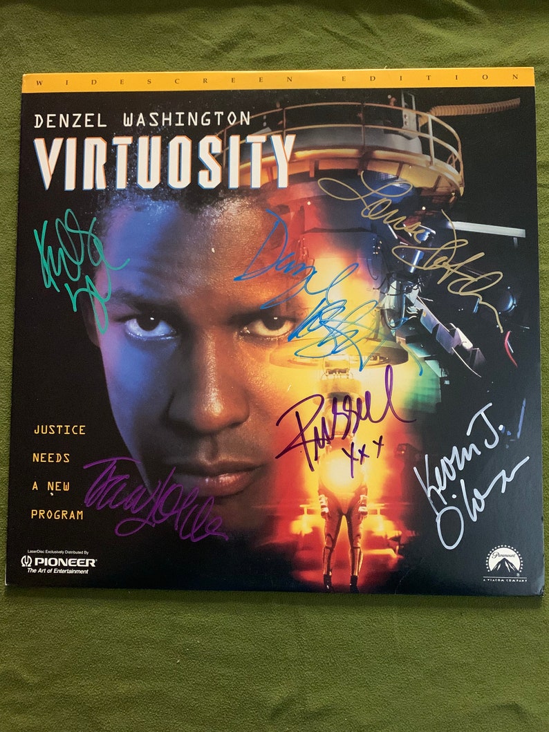 CAST AUTOGRAPH - Virtuosity - Laserdisc Signed by 6 Including Denzel ...