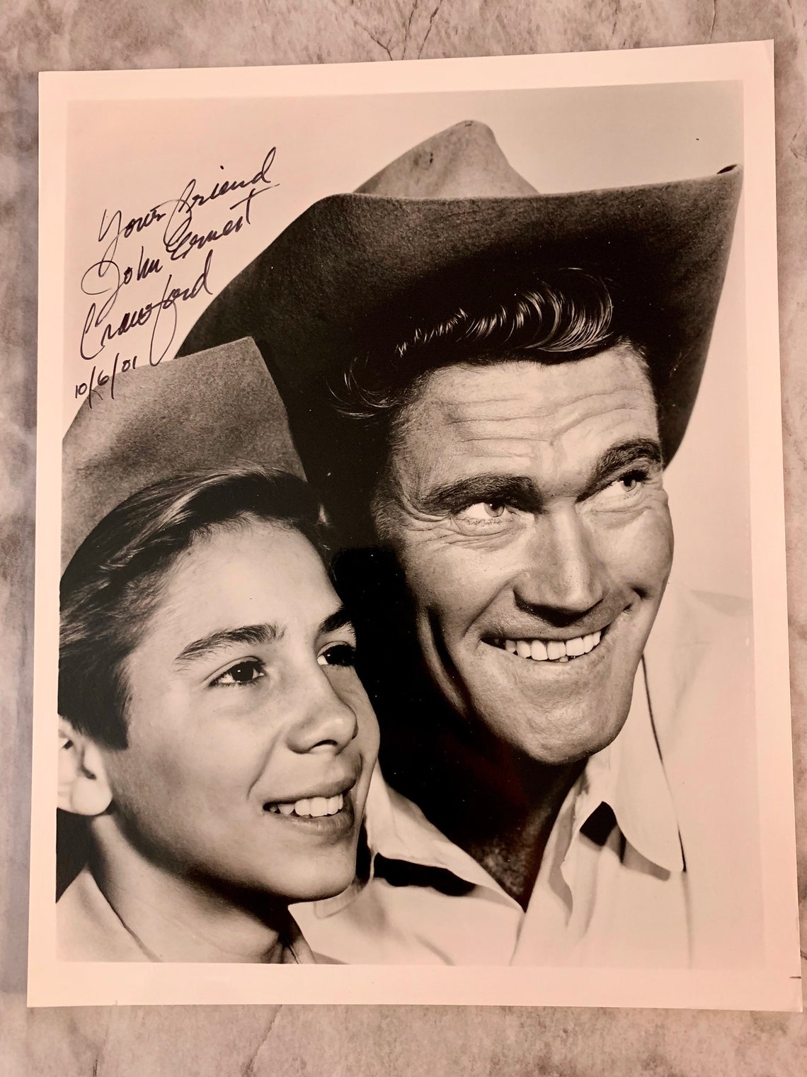 AUTOGRAPHED PHOTO Johnny Crawford 8x10 From Classic TV Western the ...