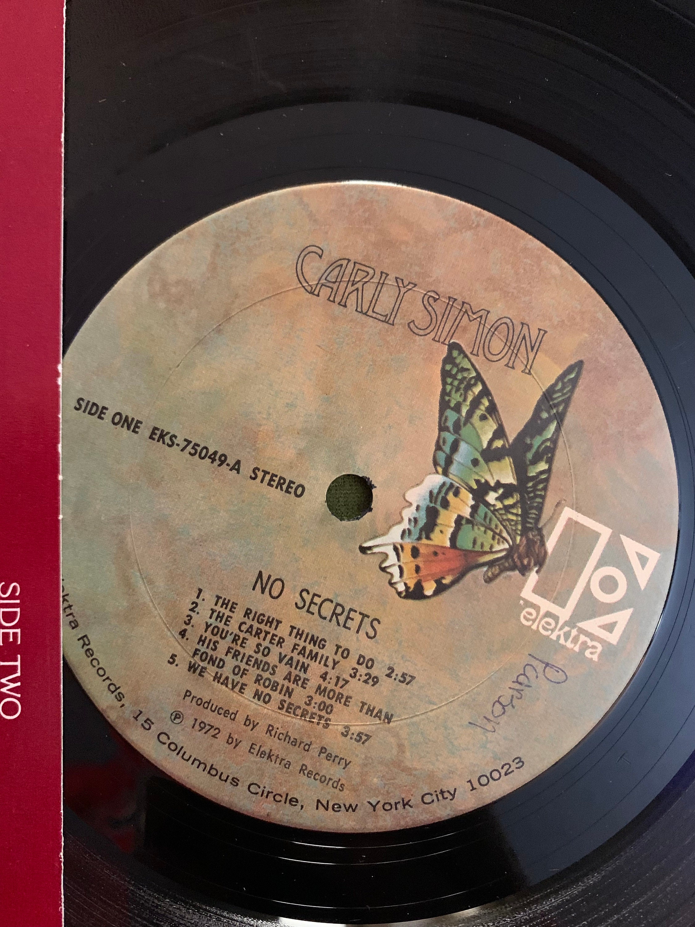 AUTOGRAPH Carly Simon No Secrets Album - Etsy