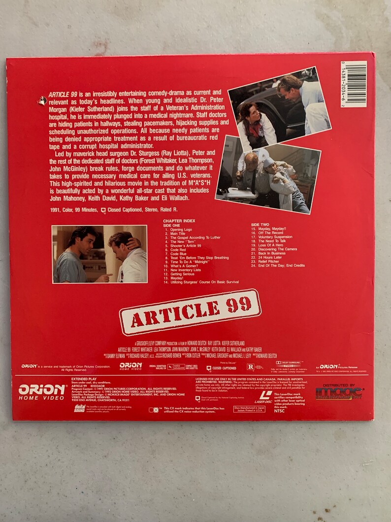 CAST AUTOGRAPH - Article 99 - Laserdisc - Signed by 7 Including Ray ...