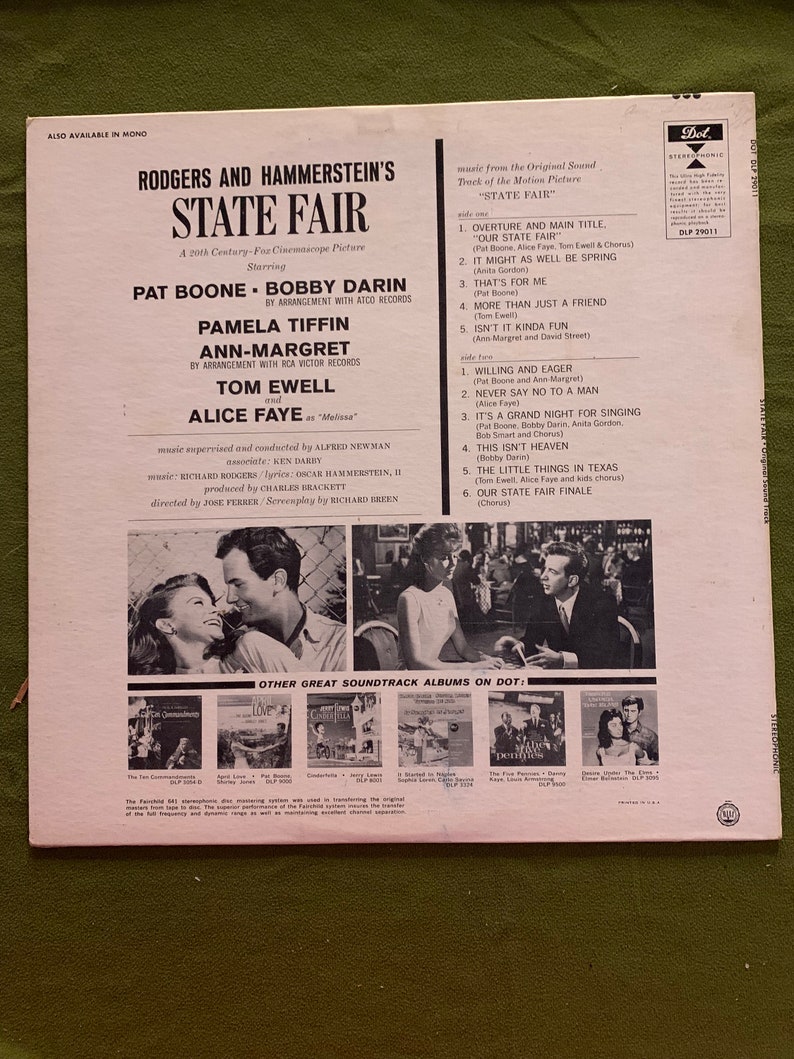 CAST AUTOGRAPH State Fair Original Soundtrack Album Ann-margret, Pat ...