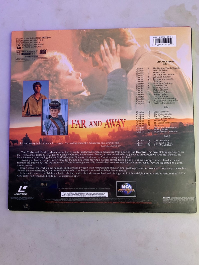 CAST AUTOGRAPH Far & Away Laserdisc Signed by 9 Including Tom Cruise ...