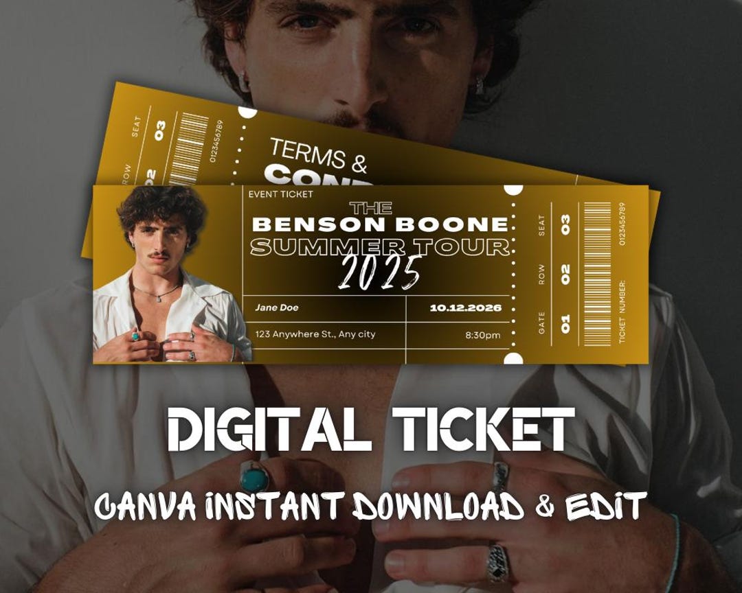 Printable Ticket Stub Concert Ticket Gift Idea for Concert Ticket ...