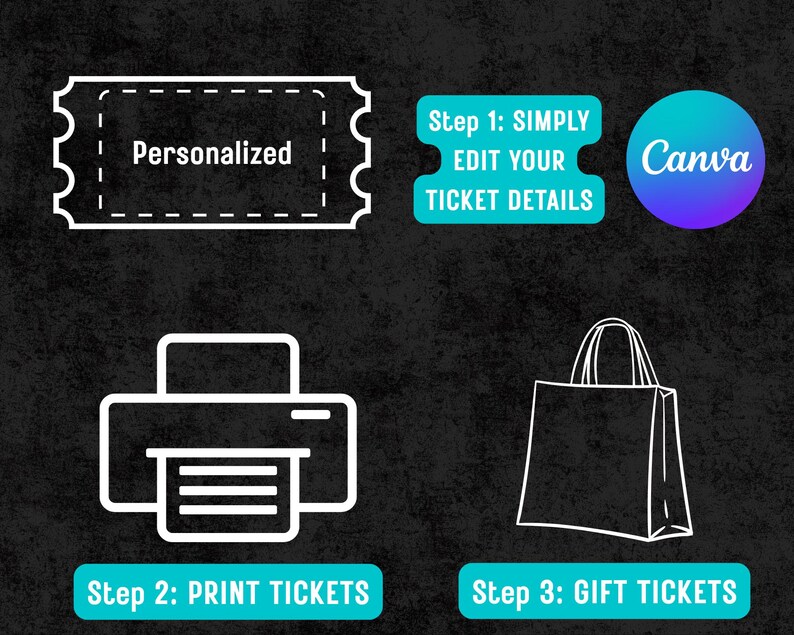 Printable Ticket Stub Concert Ticket Gift Idea for Concert Ticket ...