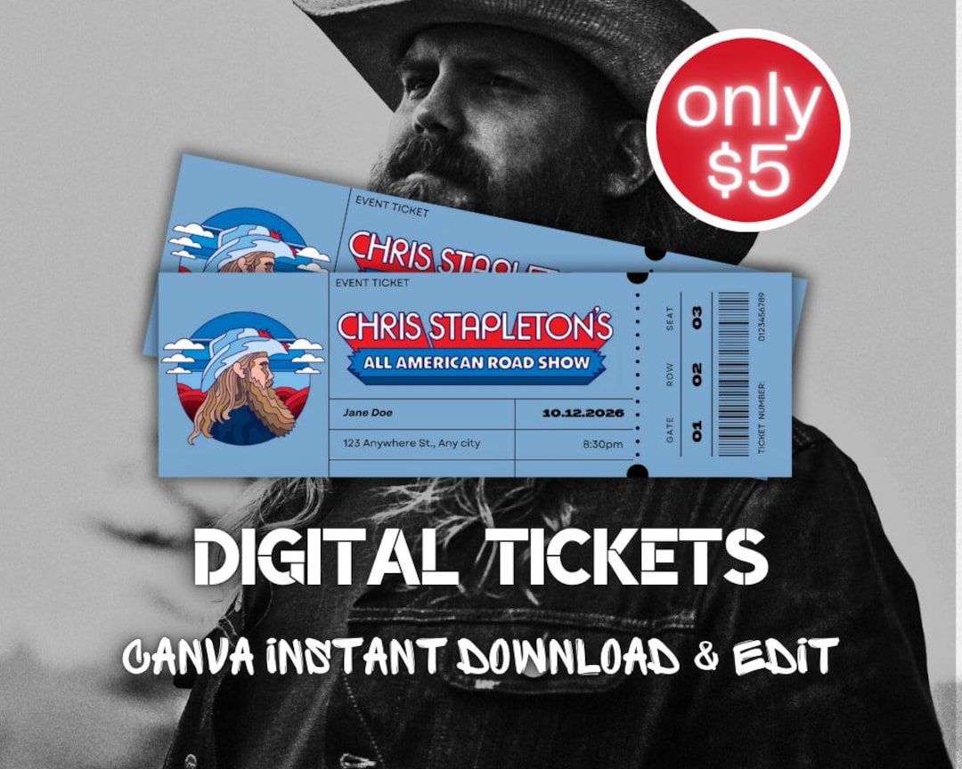 Printable Ticket Stub Stapleton Ticket Tour Printable Keepsake ...