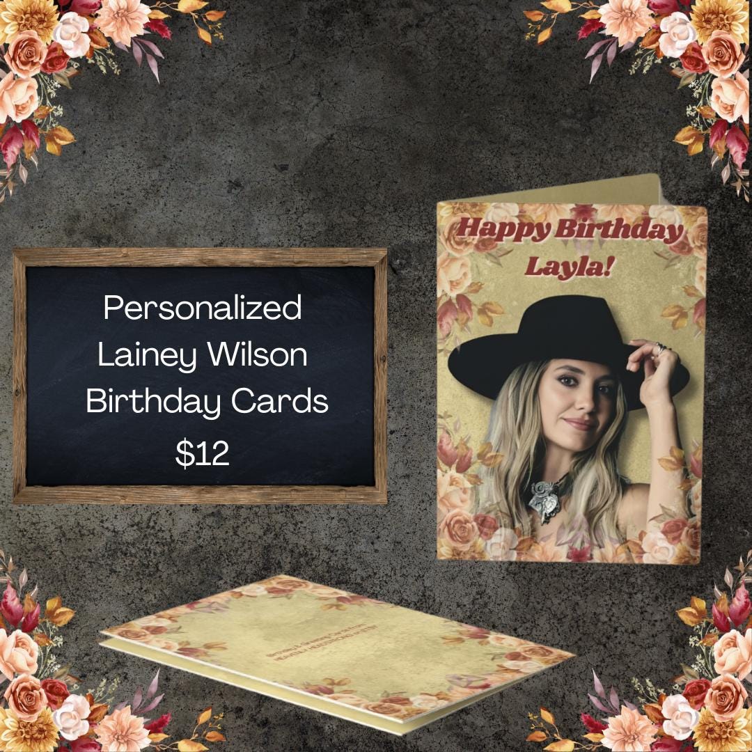 Lainey Wilson Birthday Card for Her Lainey Wilson Custom Birthday Gift ...