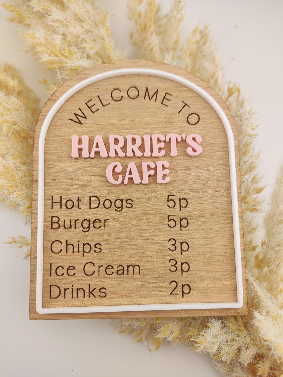 Personalized Wooden Play Cafe Menu: Custom Kitchen Role Play Sign - Etsy UK