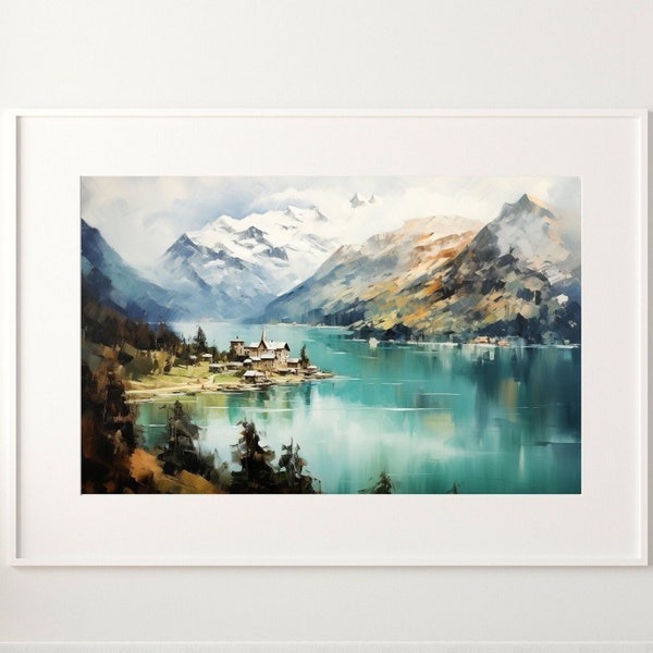 Swiss Mountains Canvas Wall Art - Etsy