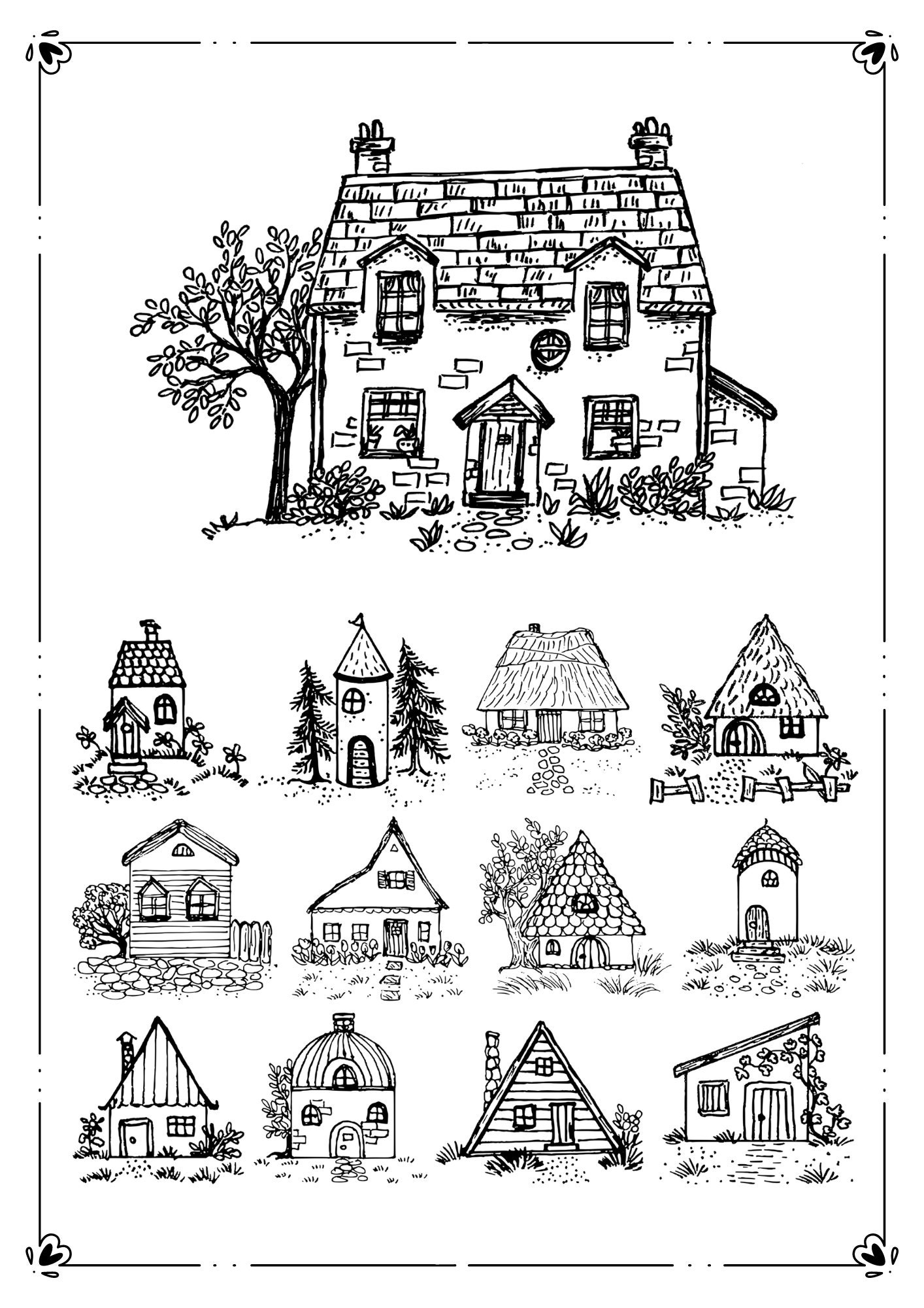 Cottagecore Colouring | Printable Adult Colouring With 40 Pages ...