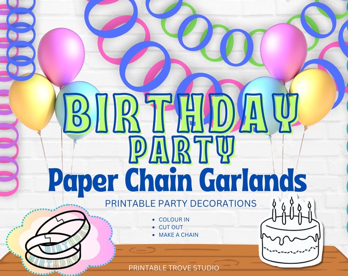 Paper Chain Garland SVG for Cricut and Other Cutting Machines - Digital ...