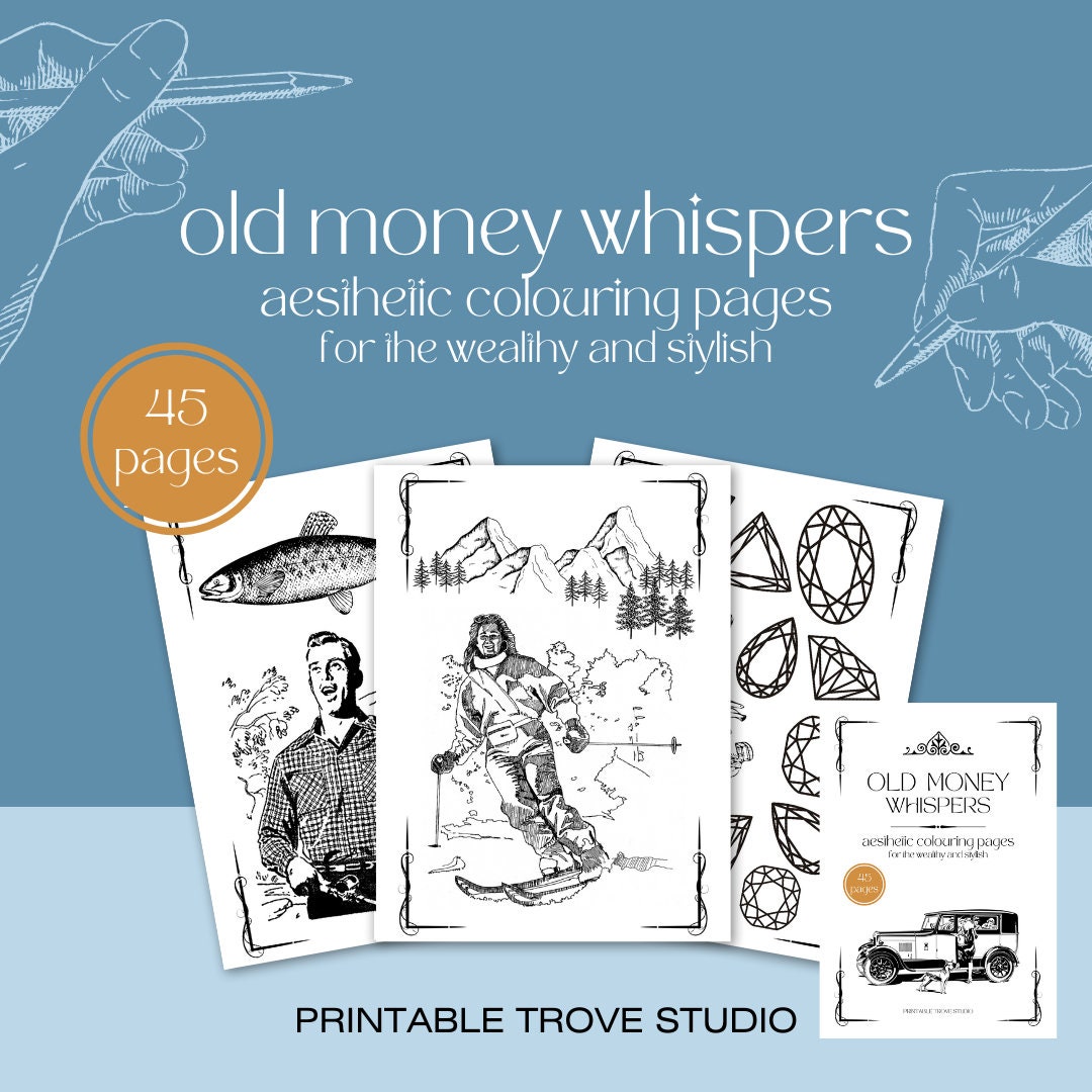 Old Money Whispers | Aesthetic Adult Colouring Printable | 45 Pages ...