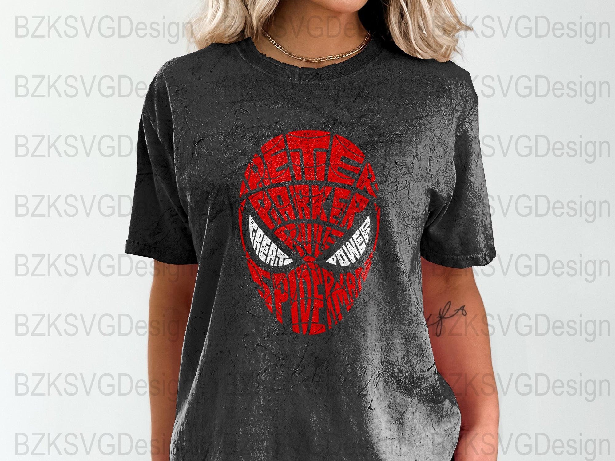 Spiderman Svg,peter Parker Png, Spiderman Calligram Shirt Figure