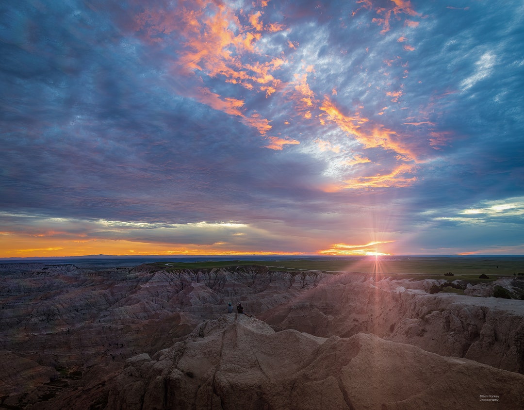 The Sunset in the Badlands, South Dakota, SD, Wall Art, Sunset, Sun ...