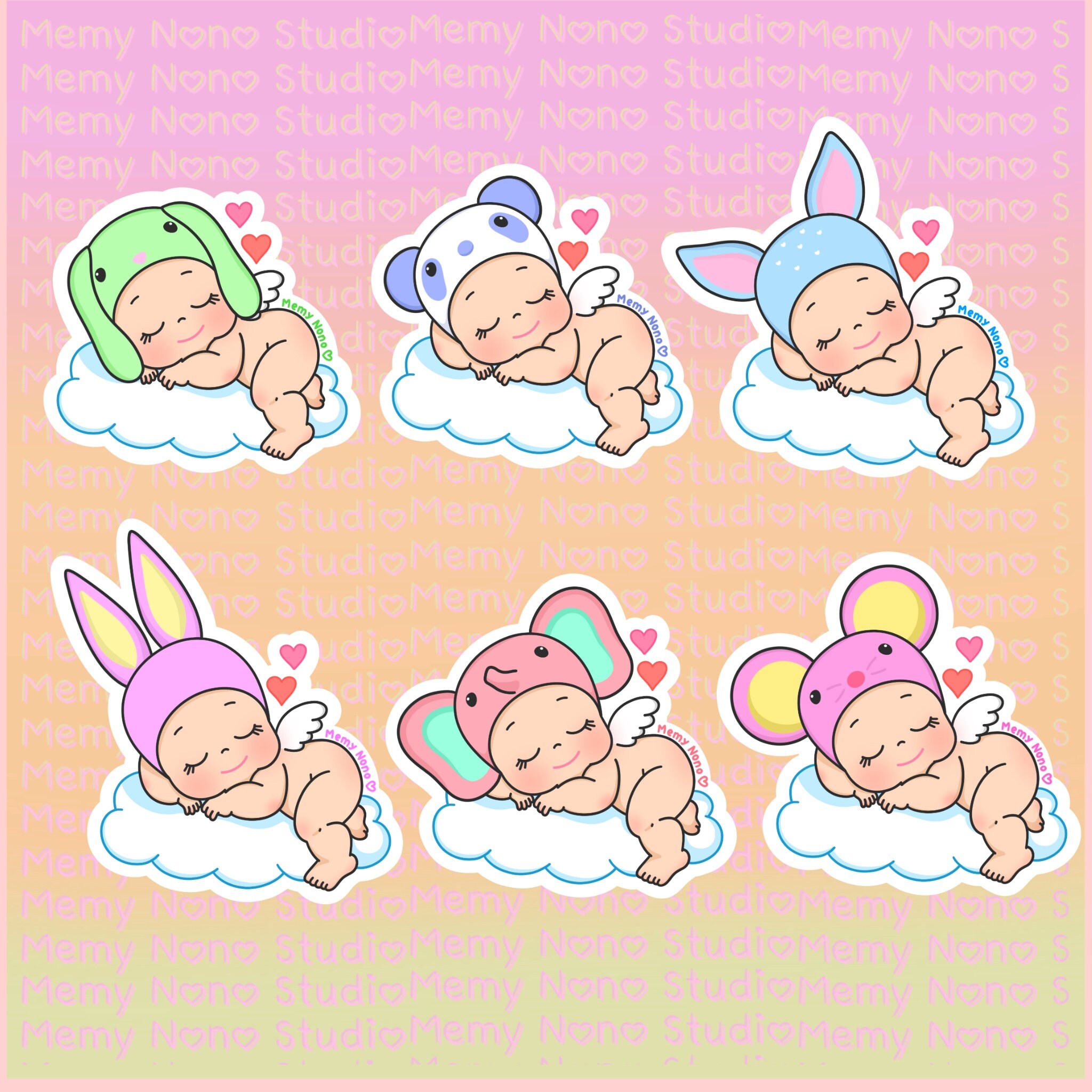 Cherub Angel Stickers Kewpie Stickers Dreaming Kewpie Angel Stickers ...