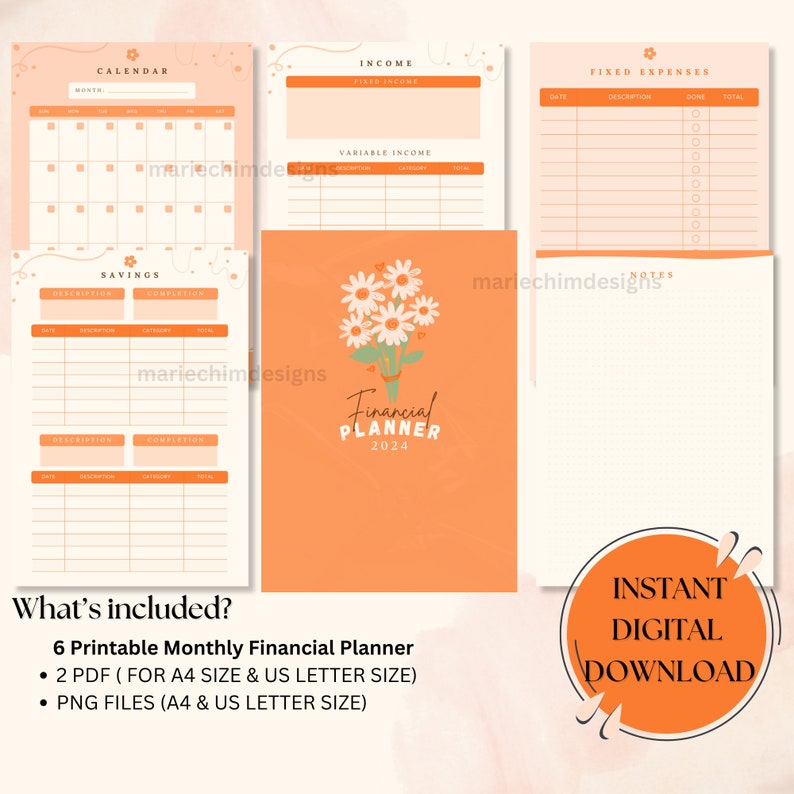 2024 Financial Planner | Printable Budget Planner | 2024 Color of the Year Planner | Monthly ...
