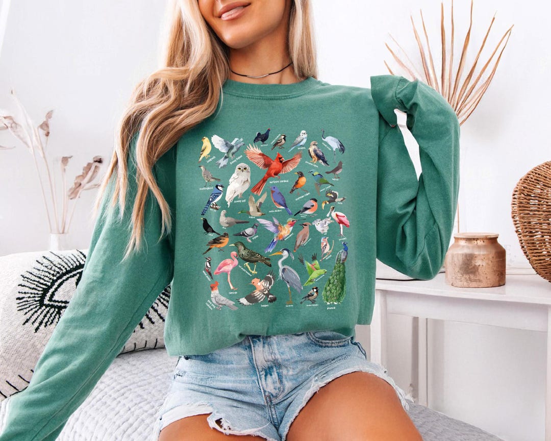 Comfort Colors® Bird Long Sleeve Shirt, Birding Shirt, Bird Lover Shirt ...