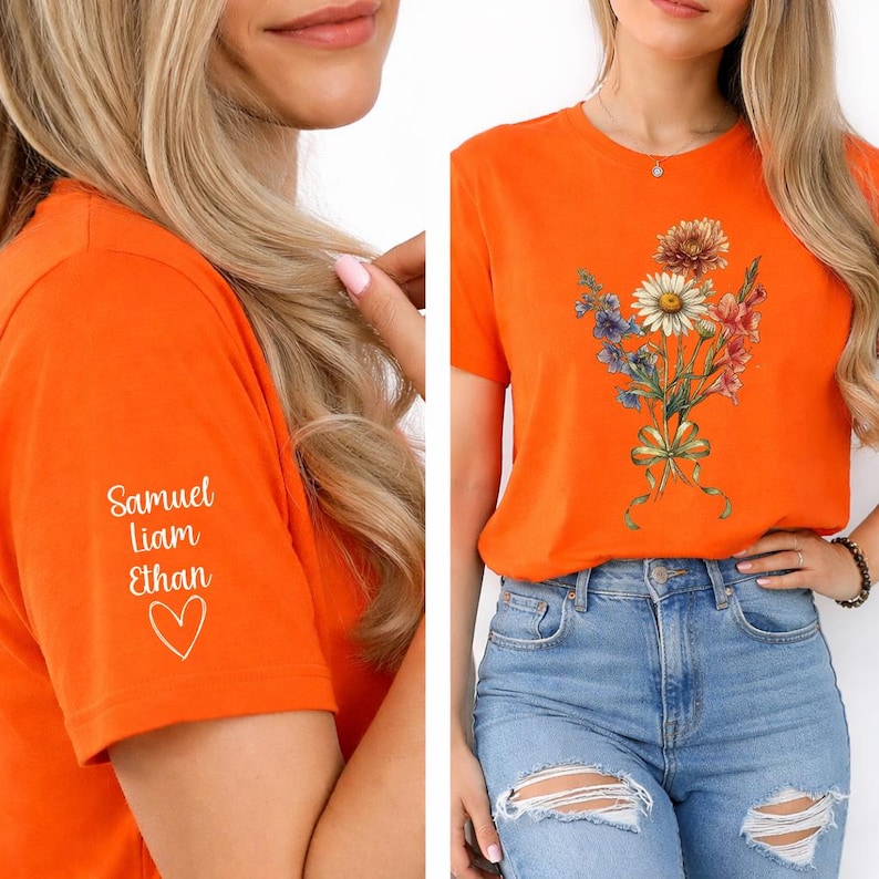 Custom Birth Flowers and Names Shirts: Grandma's Garden Shirt, Mom's ...