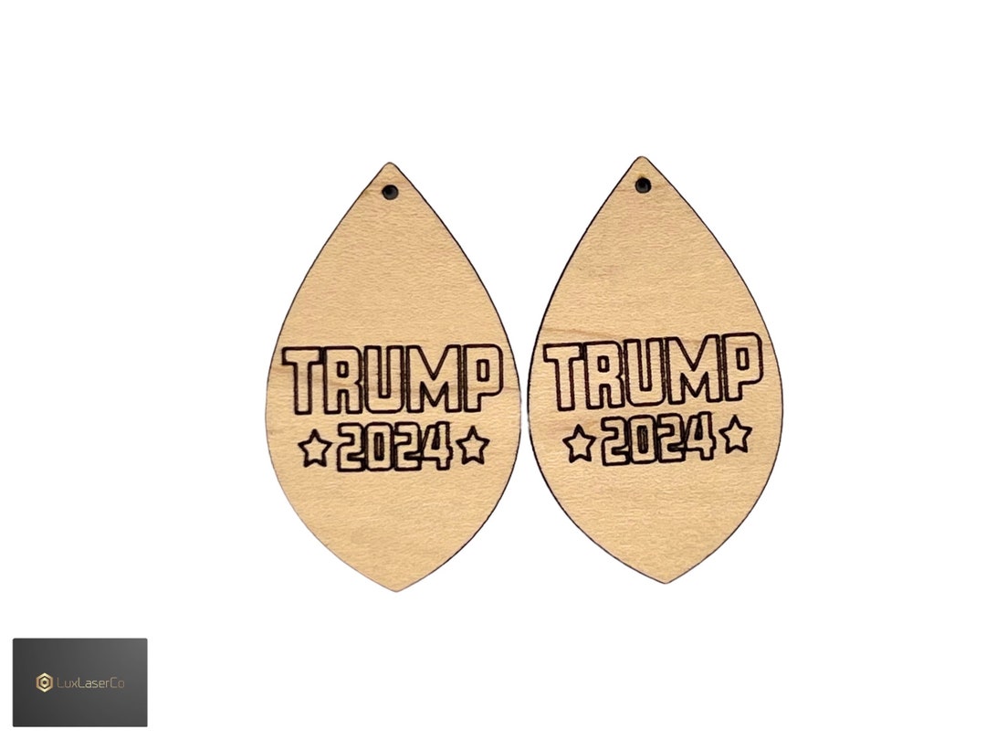 3 Pairs of Wooden Trump 2024 Teardrop Blanks, Trump Earring Blanks ...