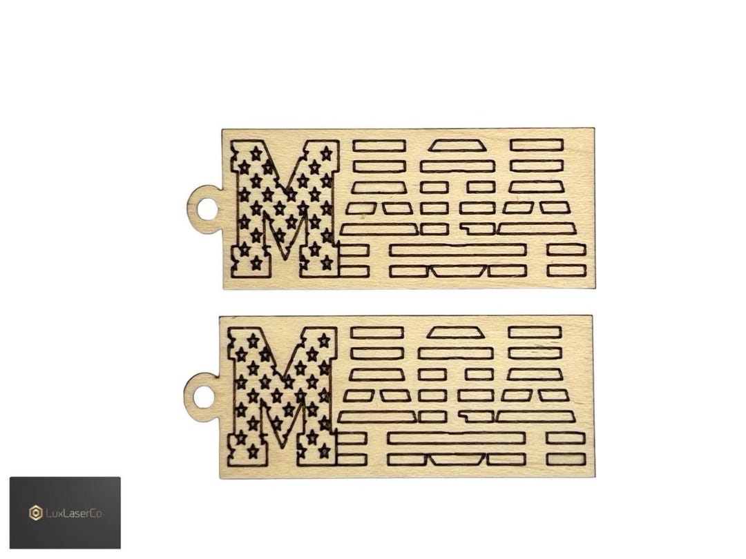 4 Wooden Diy MAGA Keychain, Maple Wood, Paintable, MAGA, Findings ...