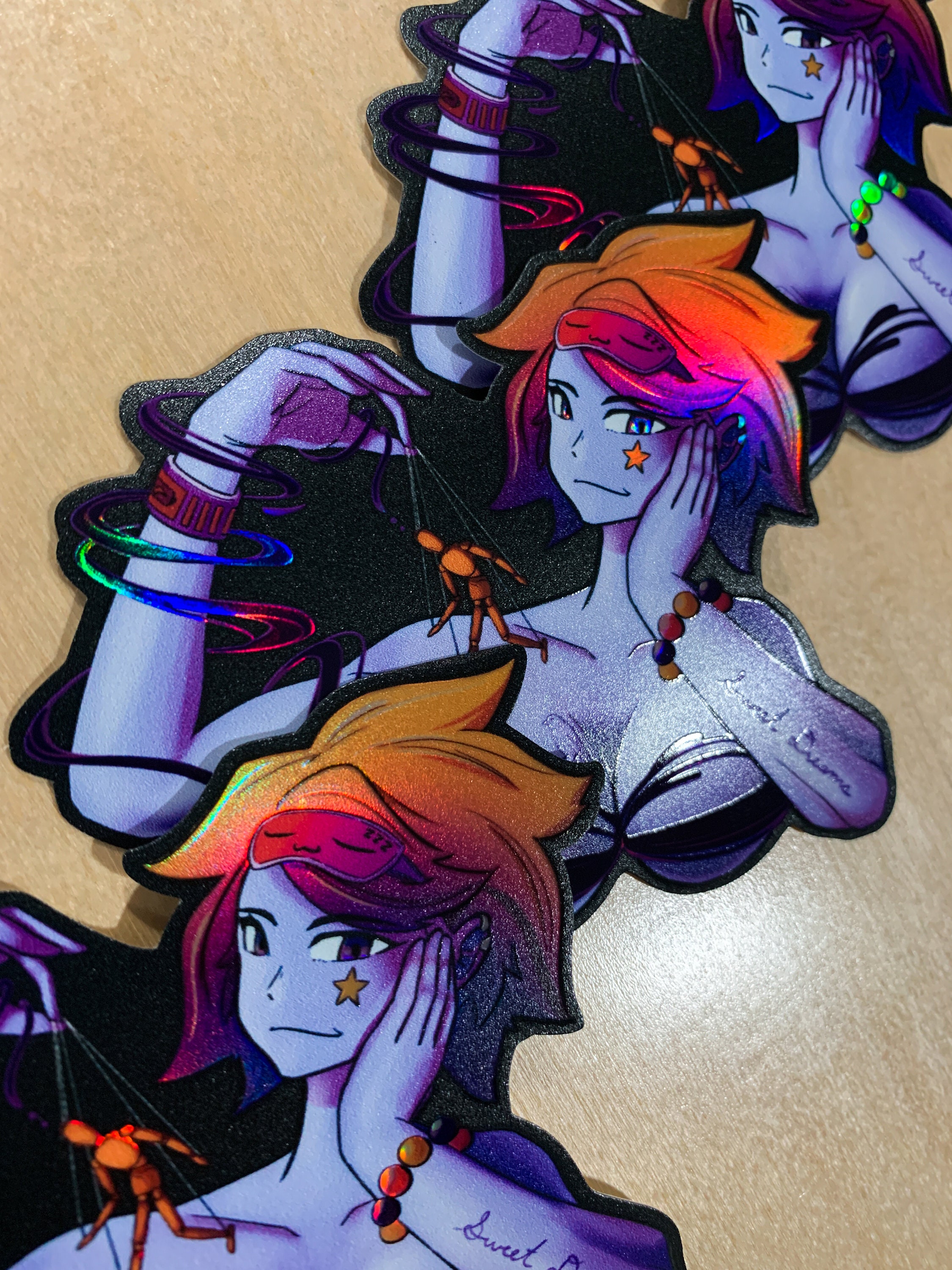 No More Monsters SCP-122 Shooting Star Nightlight Waifu Holographic Vinyl Sticker With 3D ...