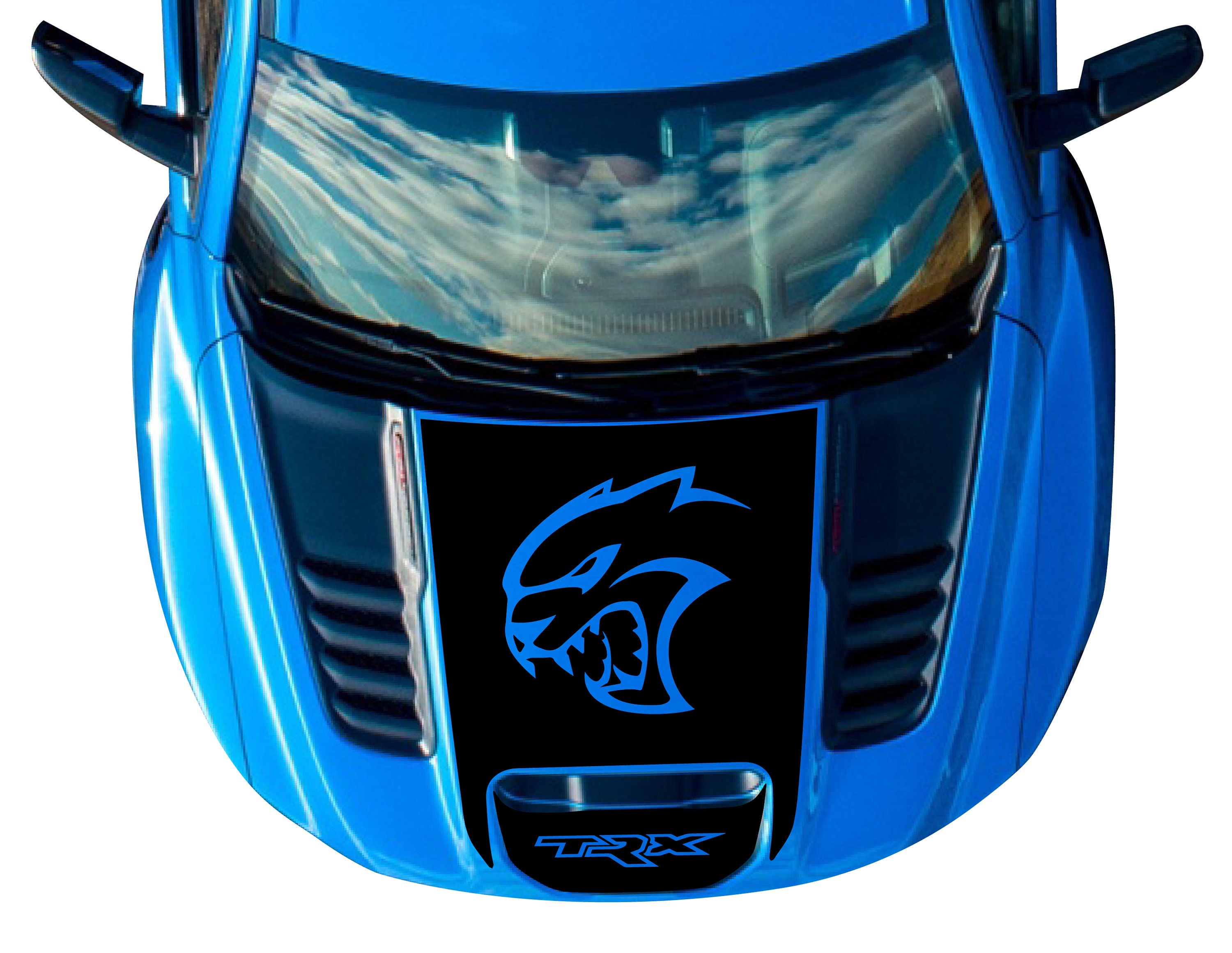 Fits 2021-2023 Ram 1500 TRX Hellcat Cutout Hood Graphic Matte Black 3M ...