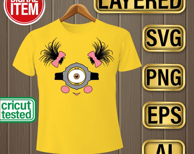 Minion Face Svg, Minion Face Vector, Funny Minion Face, Minion Eyes ...