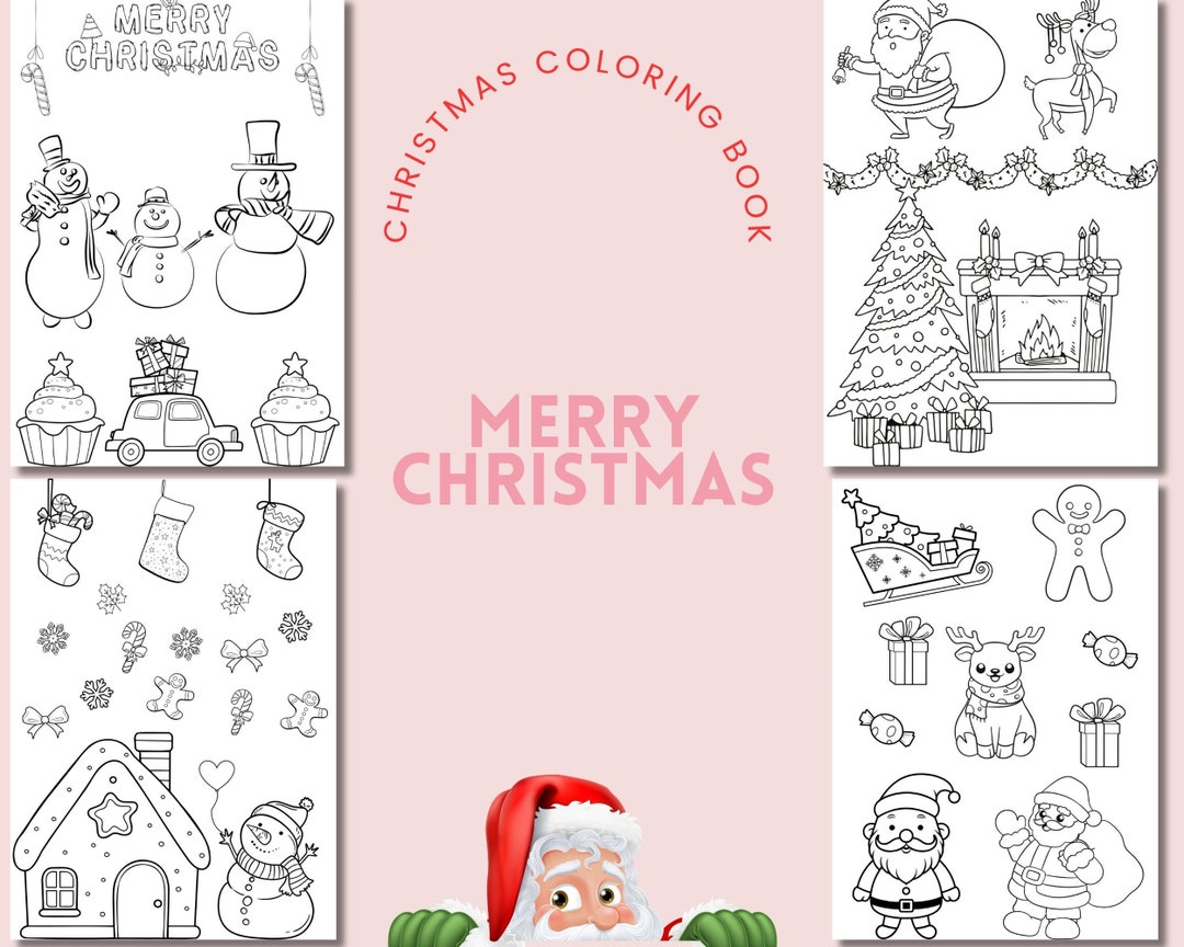 4 Christmas Coloring Pages, Christmas Printables, Christmas Game ...