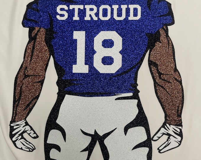 Glitter Football Tee - Etsy