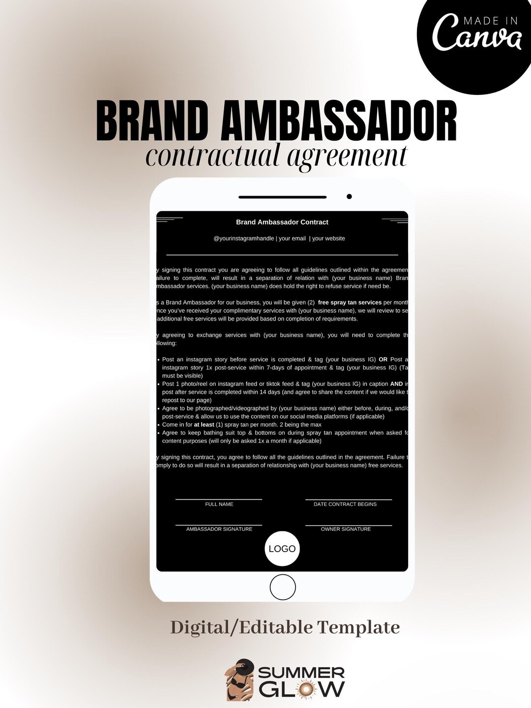 Brand Ambassador Done-for-you Contract - Etsy