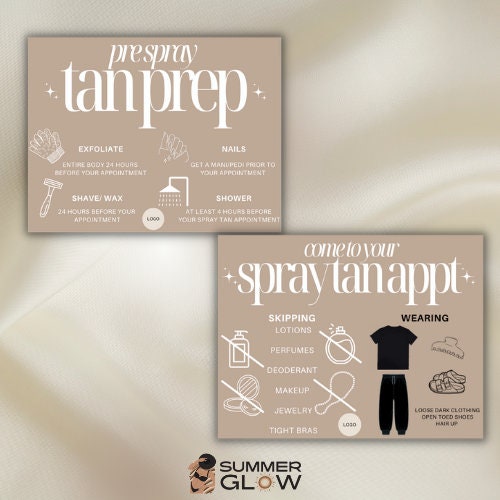 Pre-tan Prep & Post-tan Care Cards - Etsy