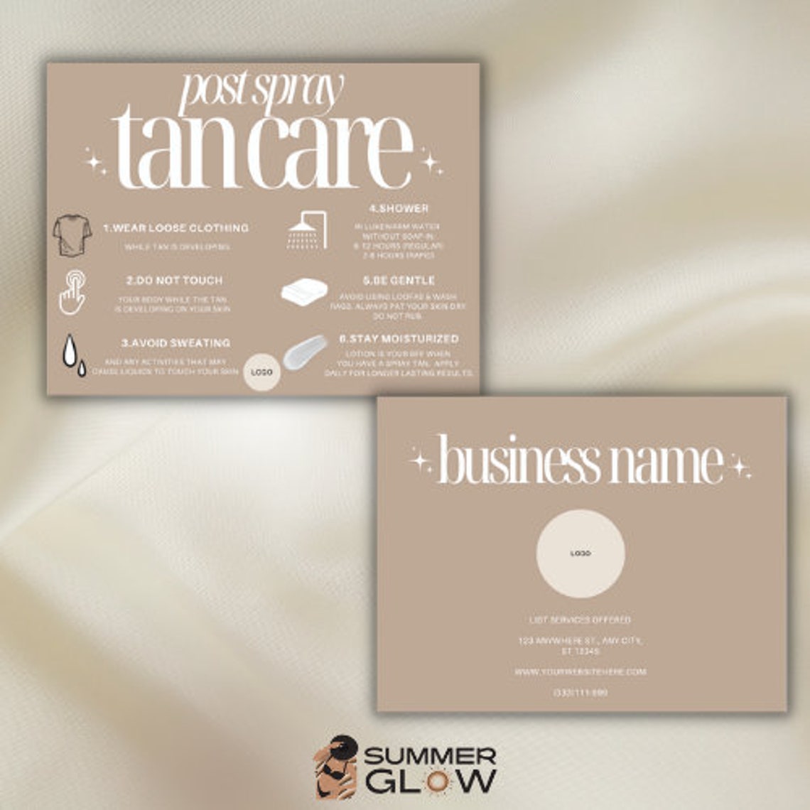 Pre-tan Prep & Post-tan Care Cards - Etsy