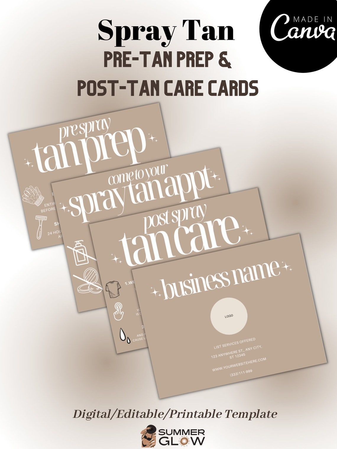Pre-tan Prep & Post-tan Care Cards - Etsy