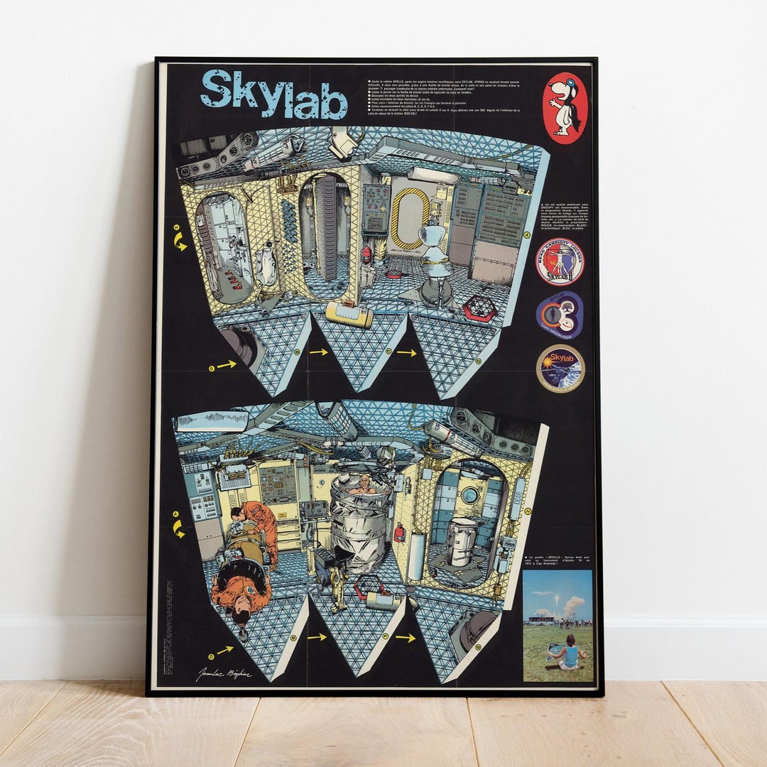 Skylab Print, Illustrated Map, Pictorial Map, Space Wall Art, Poster ...