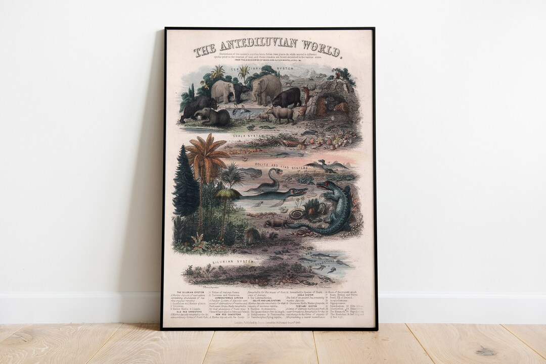 The Antediluvian World Print Illustrated Map Old World Map - Etsy
