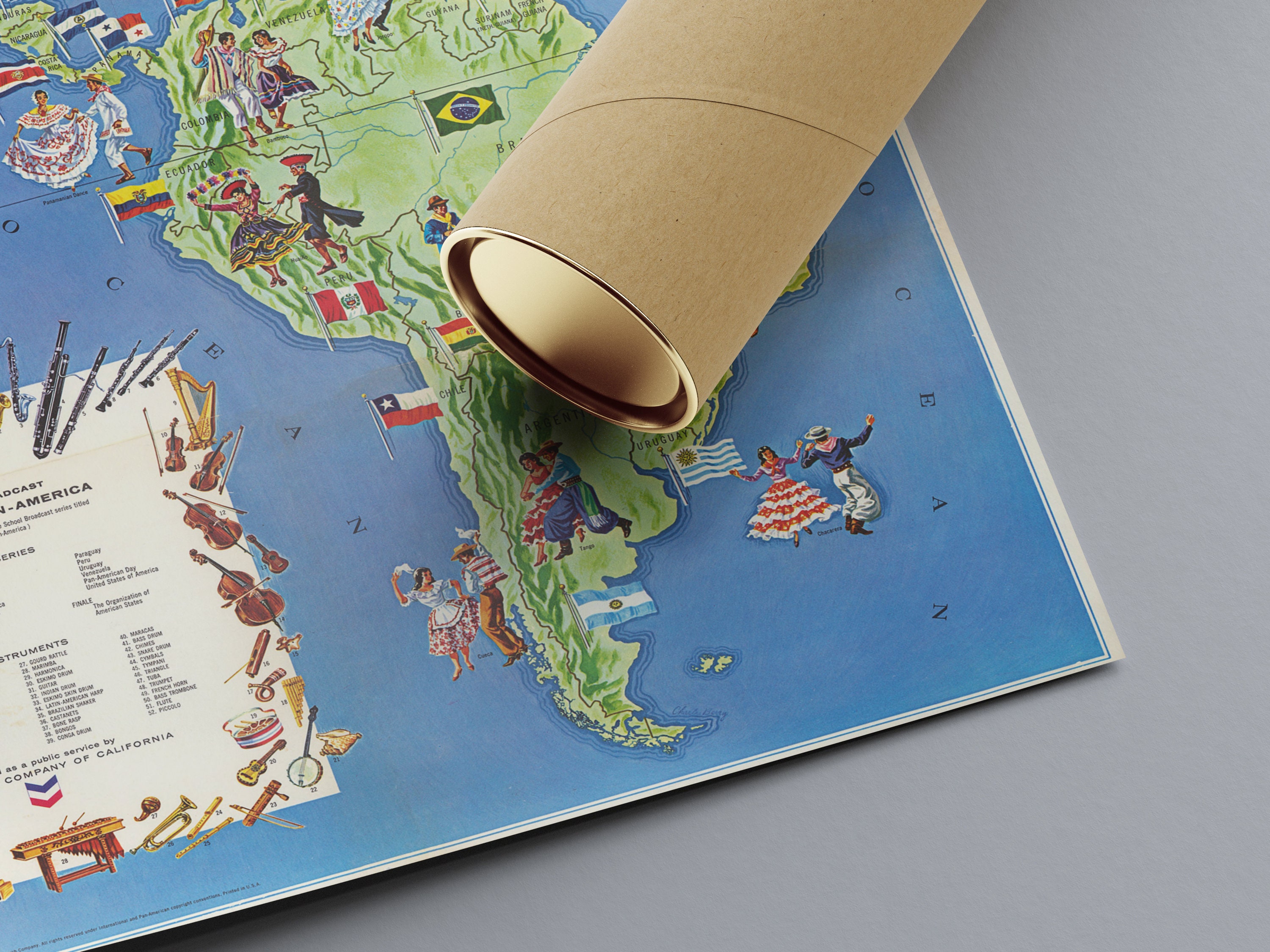 Standard School Broadcast Pictorial Map of Pan-america Print - Etsy