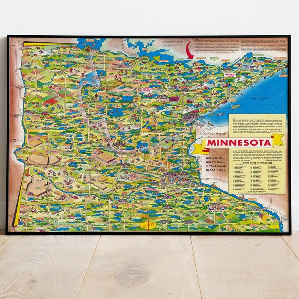Old Minnesota Map - Etsy