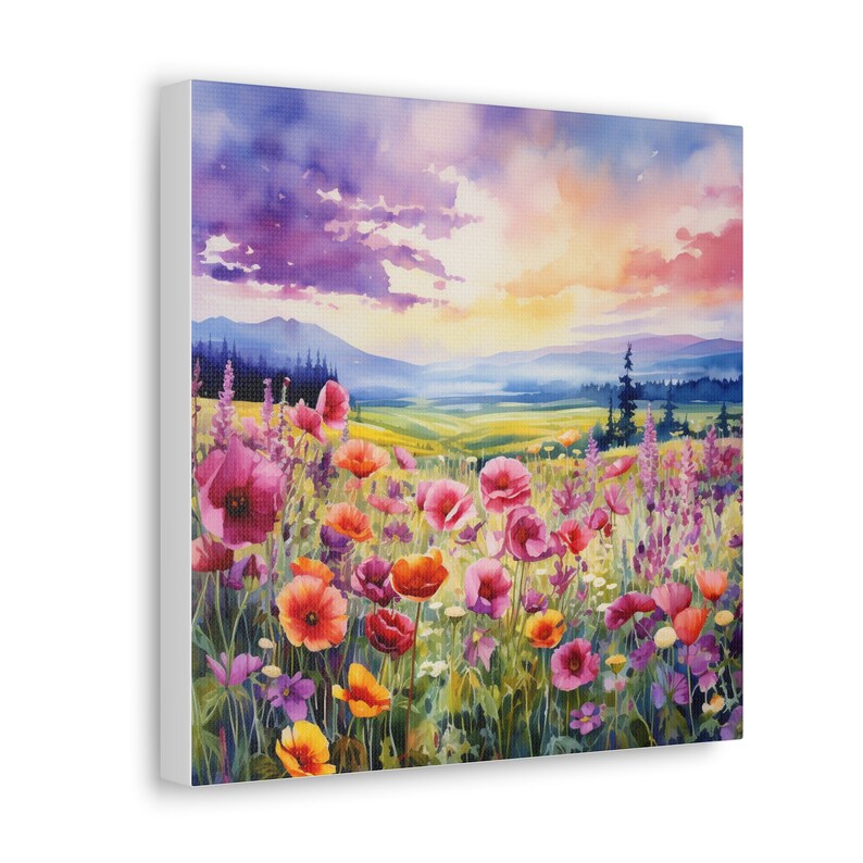 Field of Flowers Canvas Print - Etsy