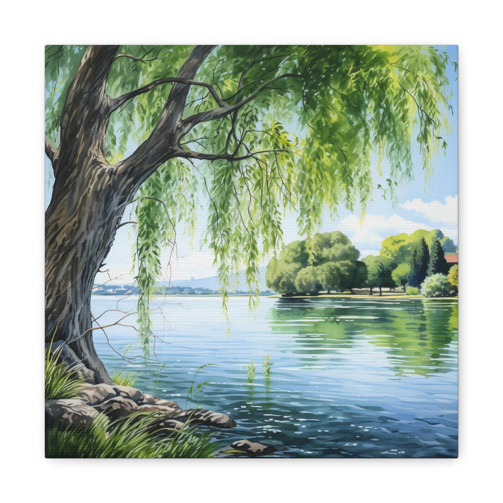 Weeping Willow on the Lake Canvas Print - Etsy