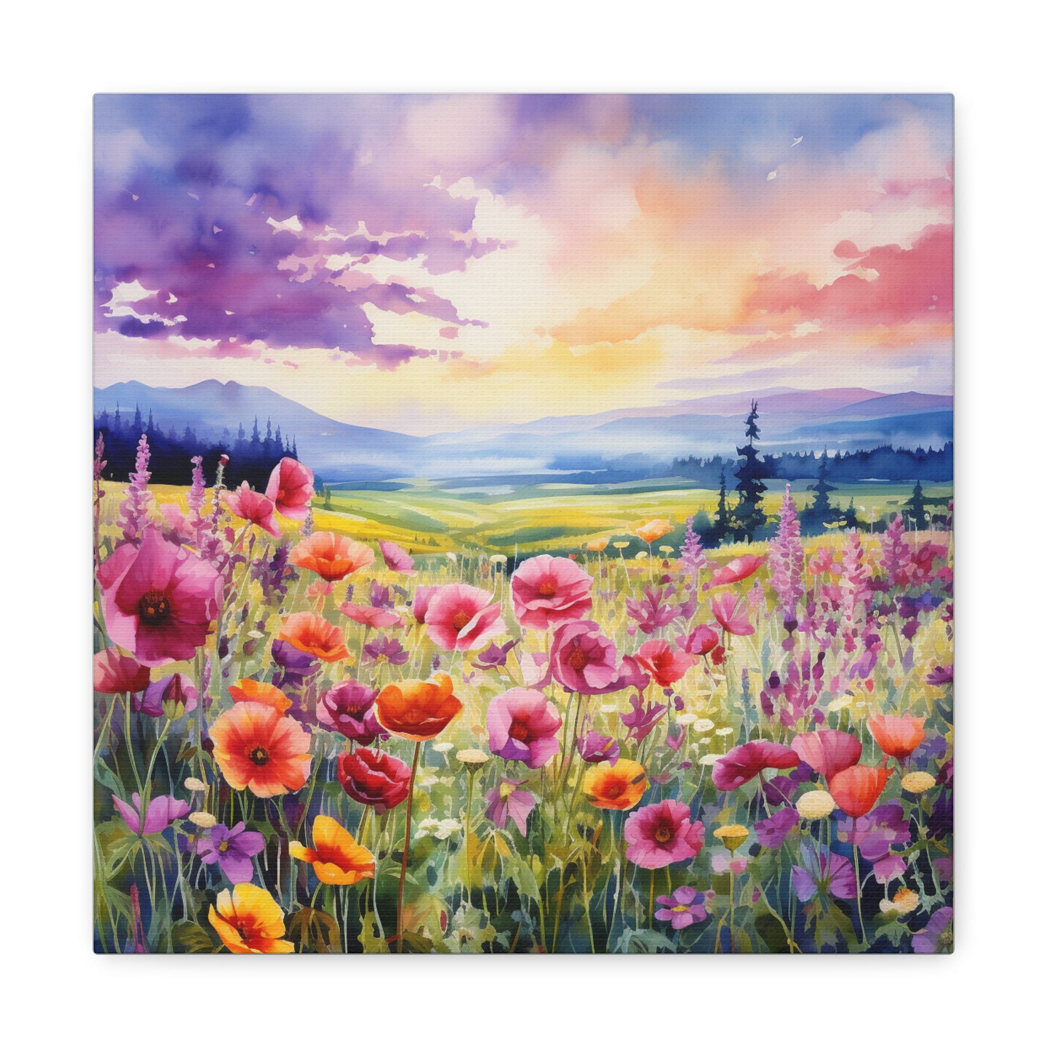 Field of Flowers Canvas Print - Etsy